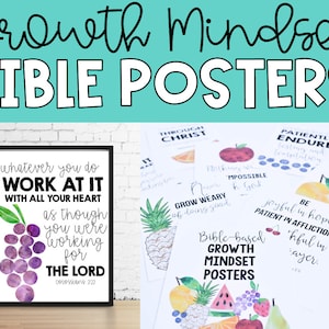 Printable Bible Posters for Growth Mindset, Christian Home Decor ...
