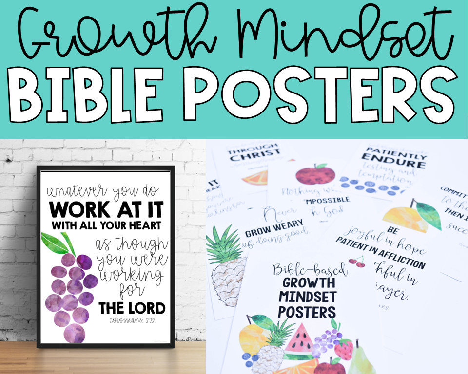 Printable Bible Posters for Growth Mindset, Christian Home Decor ...