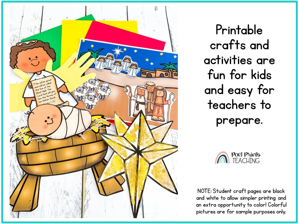 Christmas Bible Lessons for Preschool, Printable Nativity Crafts and ...
