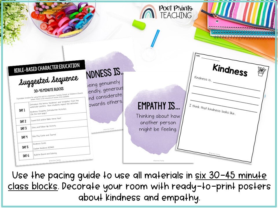 Kindness Bible Lessons for Kids, Bible Based Character Education Sunday ...