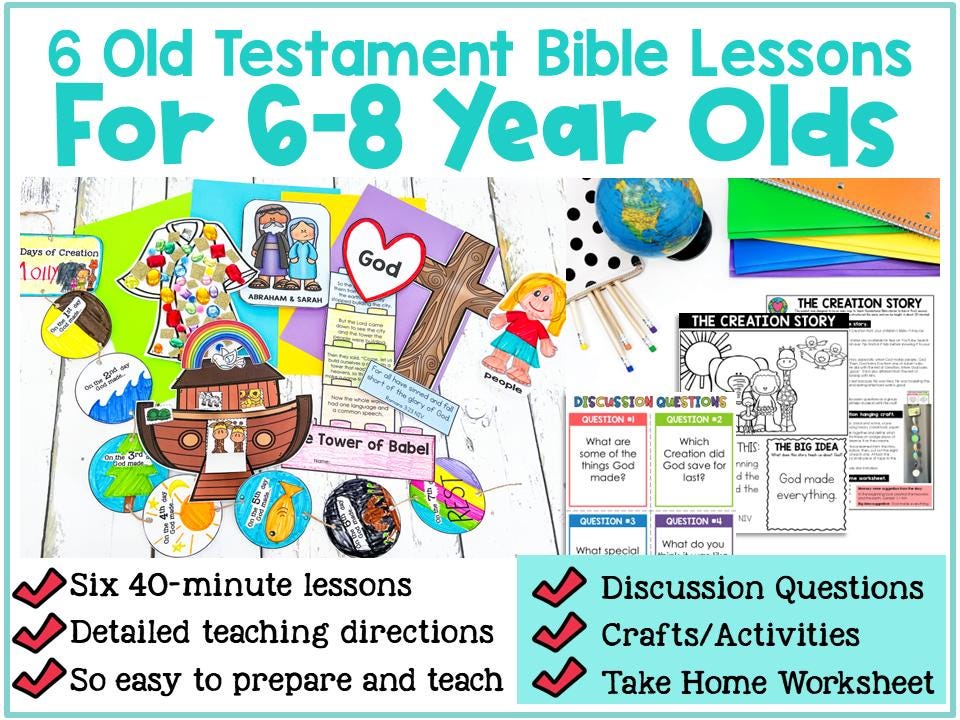 Old Testament Bible Story Lessons for Kids in 1st 2nd and 3rd Grade ...