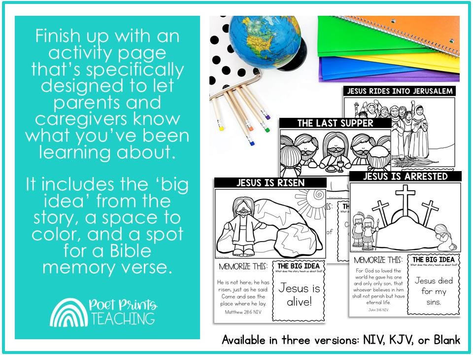 The Easter Story, Printable Bible Stories for Holy Week, Crafts and ...