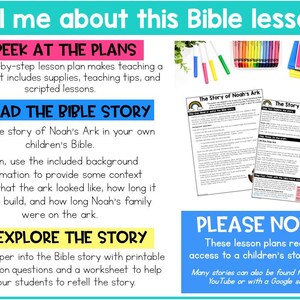 Noah's Ark, the Great Flood Printable Bible Lesson for Bigger Kids in ...