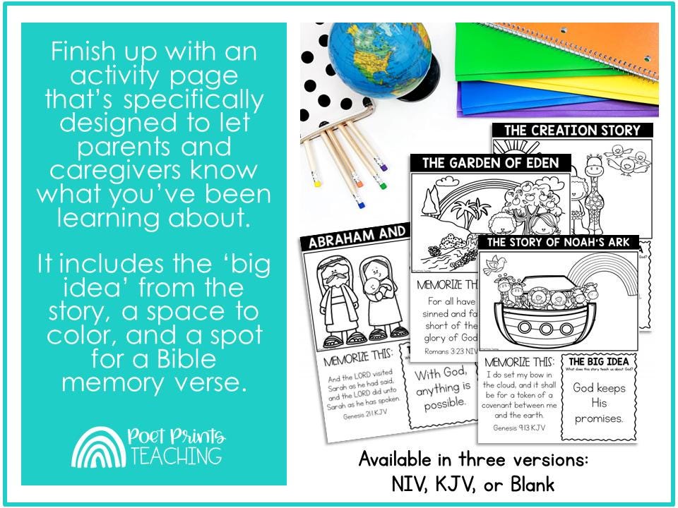 Old Testament Bible Story Lessons for Kids in 1st 2nd and 3rd Grade ...