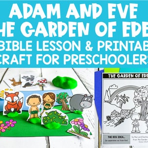 Adam and Eve Preschool Bible Craft and Lesson Garden of Eden - Etsy