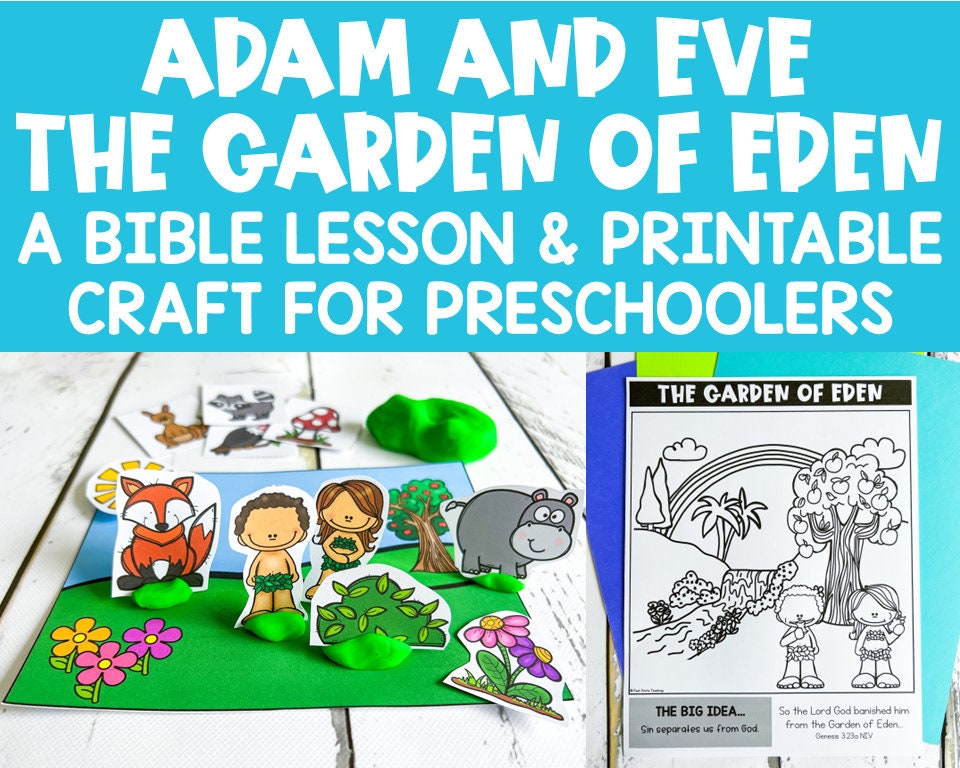 Adam and Eve Preschool Bible Craft and Lesson Garden of Eden - Etsy