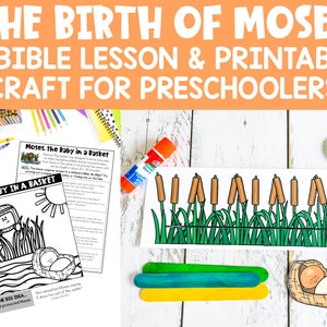 Birth of Moses Preschool Bible Lesson Printable Activities - Etsy