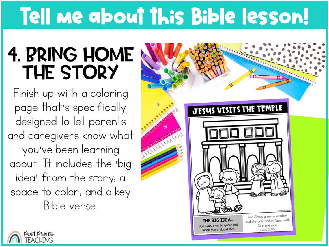 Jesus Visits the Temple, Printable Bible Craft and Lesson for Preschool ...