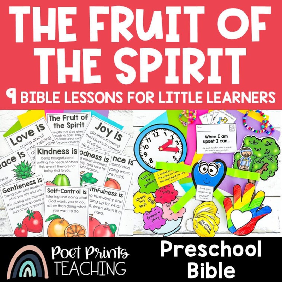 Fruit of the Spirit Bible Lesson for Kids, 9 Printable Bible Crafts and ...