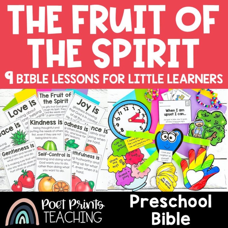 Fruit of the Spirit Bible Lesson for Kids, 9 Printable Bible Crafts and ...
