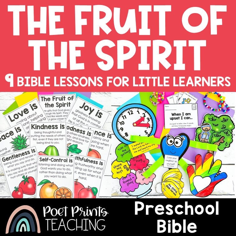 Fruit of the Spirit Bible Lesson for Kids, 9 Printable Bible Crafts and ...