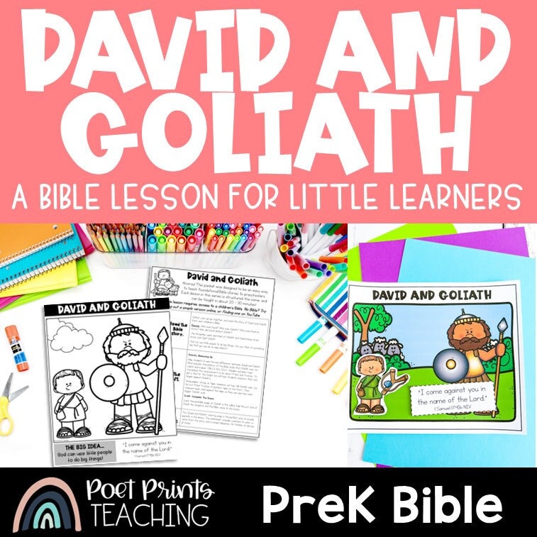 David and Goliath Preschool Bible Lesson, Printable Activities for Prek ...