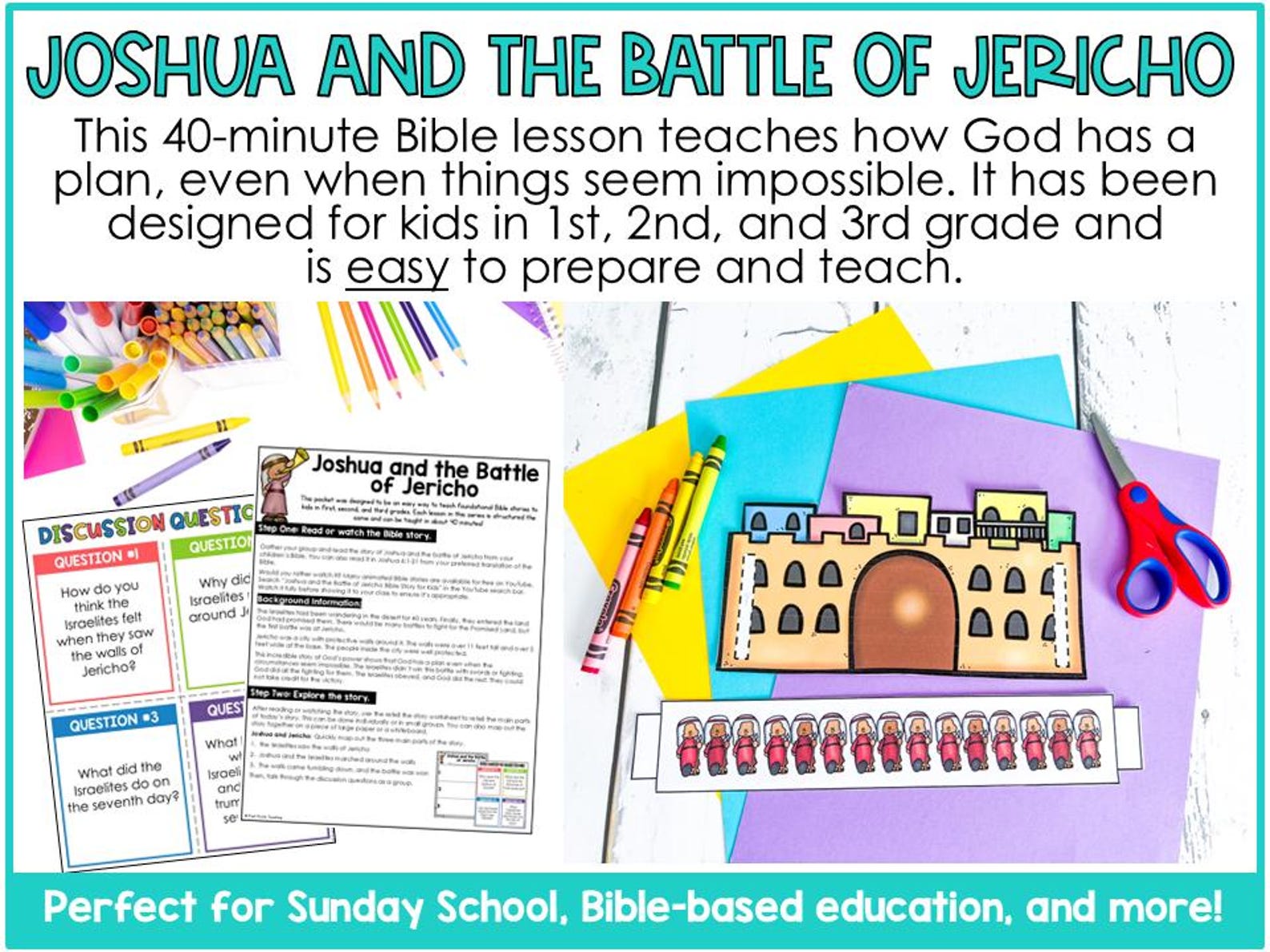 Joshua and the Battle of Jericho Old Testament Bible Lesson, Printable ...