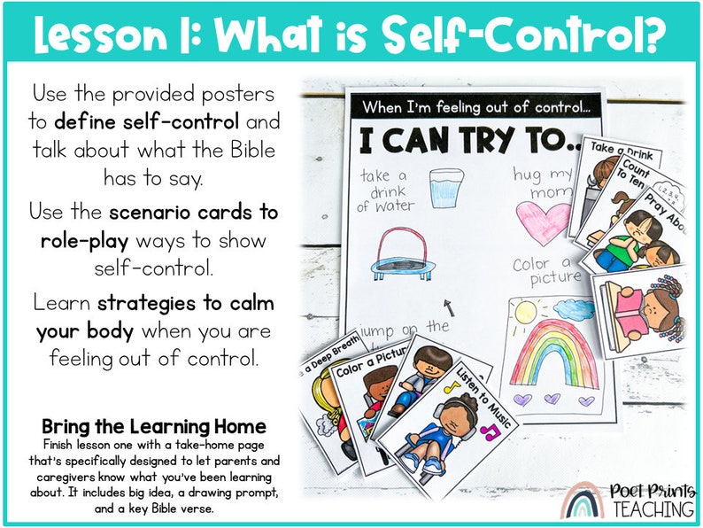 Self-control Bible Lessons for Preschool and Kindergarten, Calm Down ...