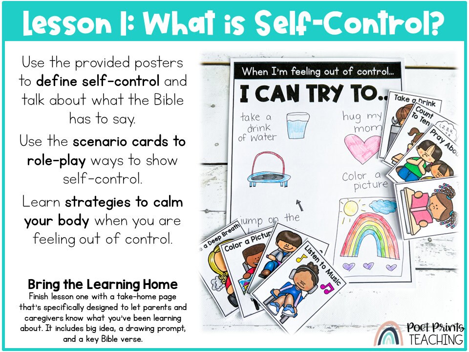 Self-control Bible Lessons for Preschool and Kindergarten, Calm Down ...