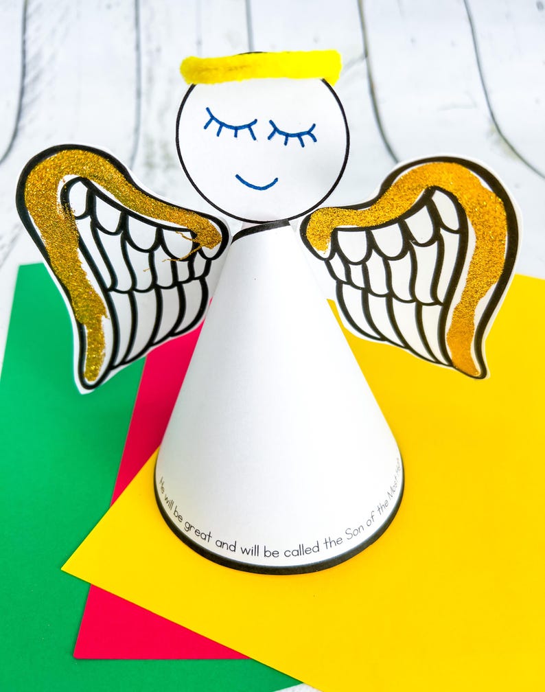 An Angel Visits Mary Christmas Bible Lesson for Kids, Printable Craft ...