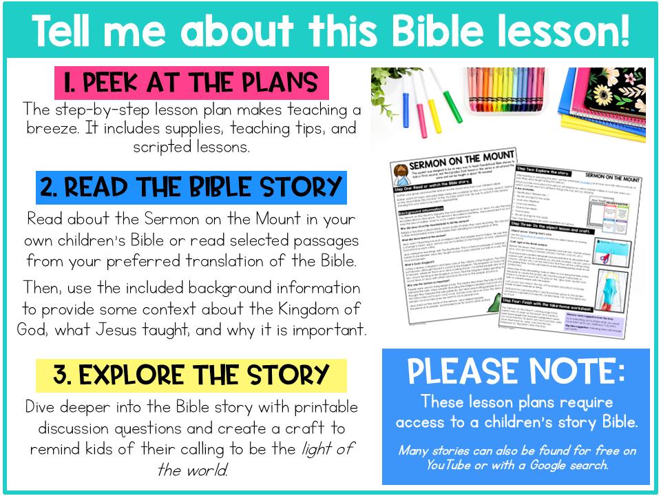 The Sermon on the Mount, New Testament Bible Stories, Printable Bible ...