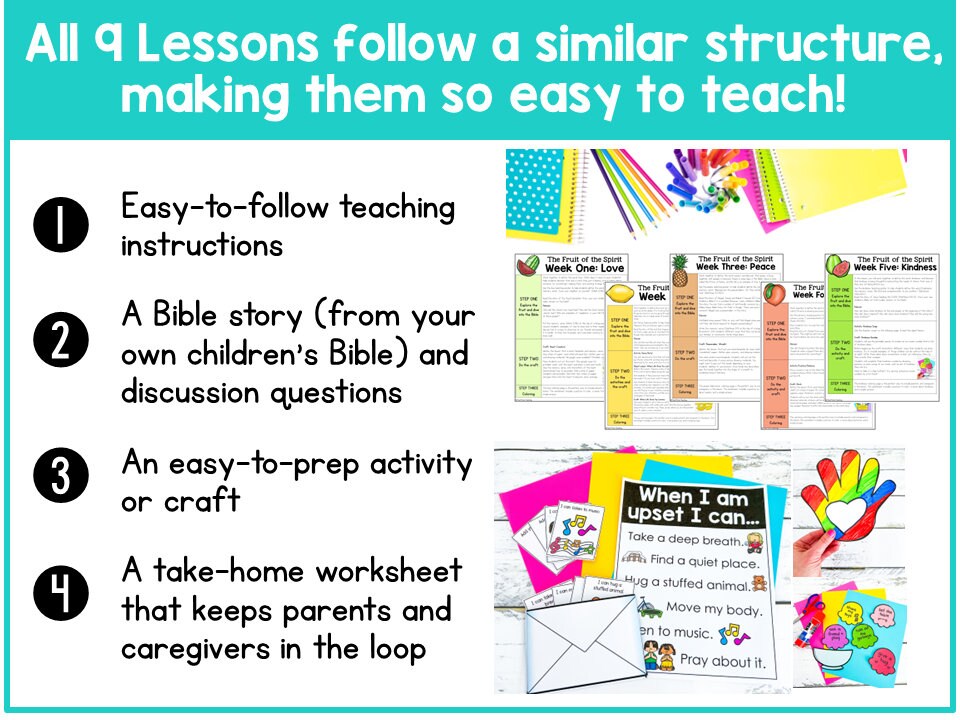 Fruit of the Spirit Bible Lesson for Kids, 9 Printable Bible Crafts and ...