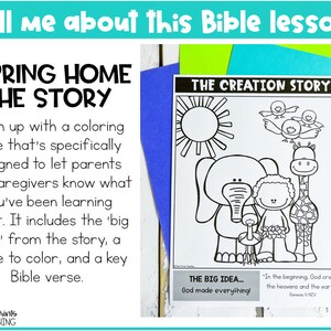 Days of Creation Preschool Bible Craft and Lesson, Printable Bible ...