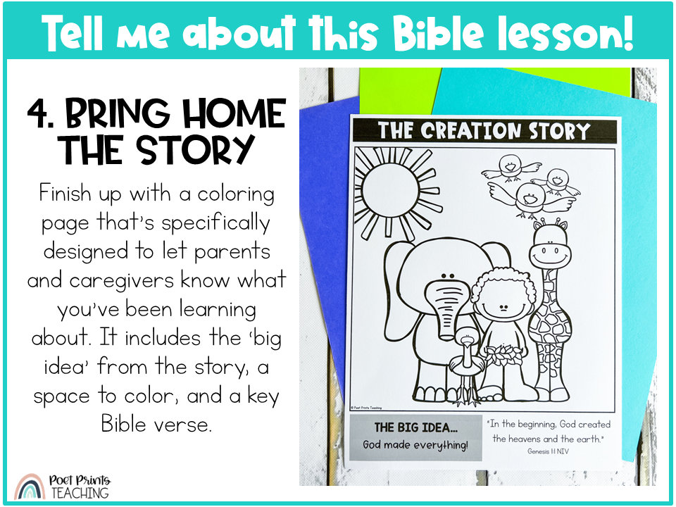 Days of Creation Preschool Bible Craft and Lesson, Printable Bible ...