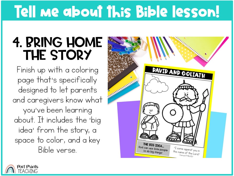 David and Goliath Preschool Bible Lesson, Printable Activities for Prek ...