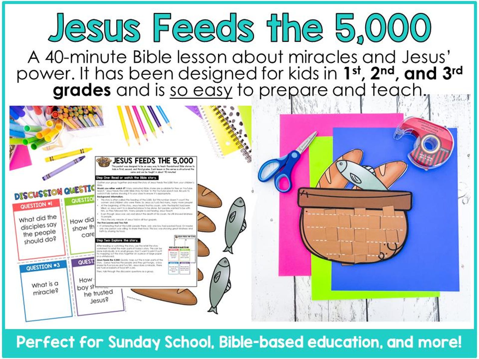 Jesus Feeds the 5000, Miracles in the New Testament, Printable Bible ...