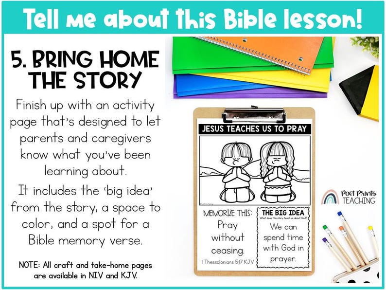 Jesus Teaches Us to Pray, the Lord's Prayer, New Testament Bible ...