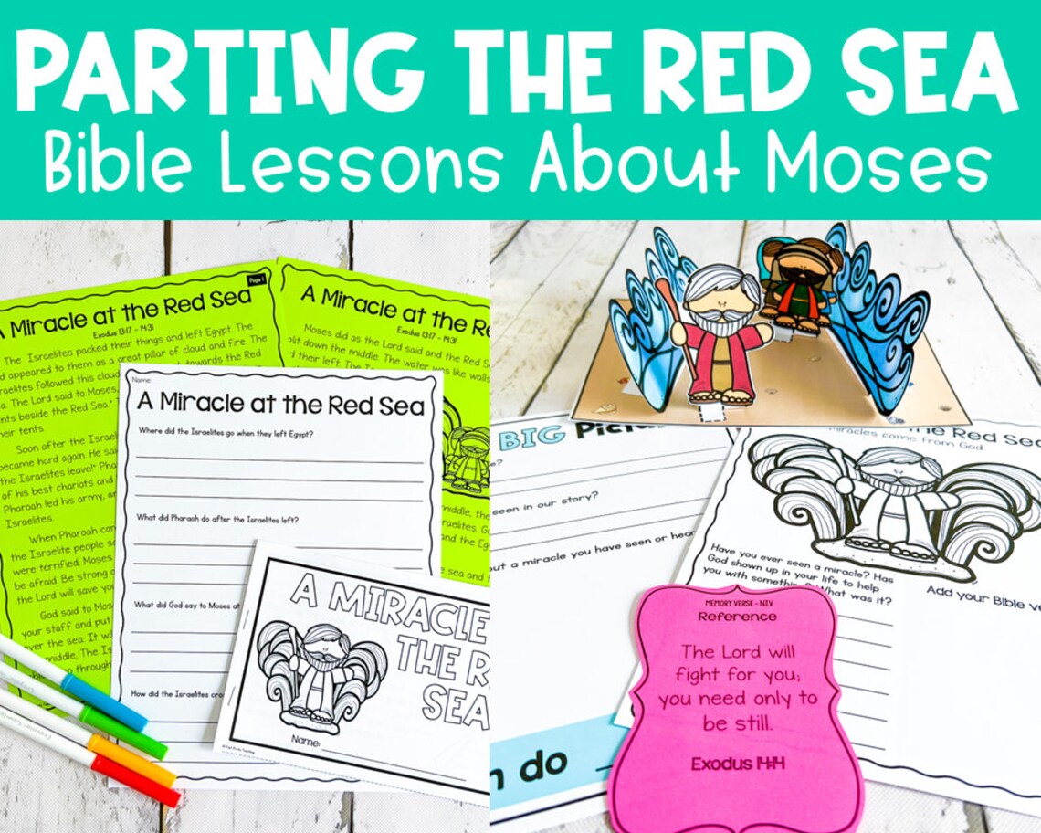 Moses Parts the Red Sea, Printable Bible Craft and Lesson for Kids ...