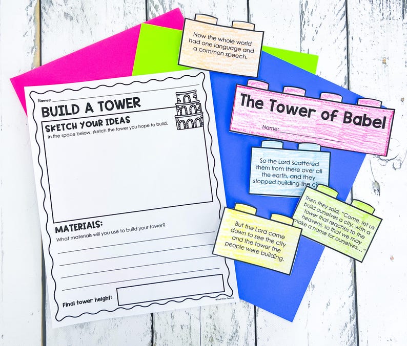 The Tower of Babel Printable Bible Lesson for Bigger Kids in 1st, 2nd ...