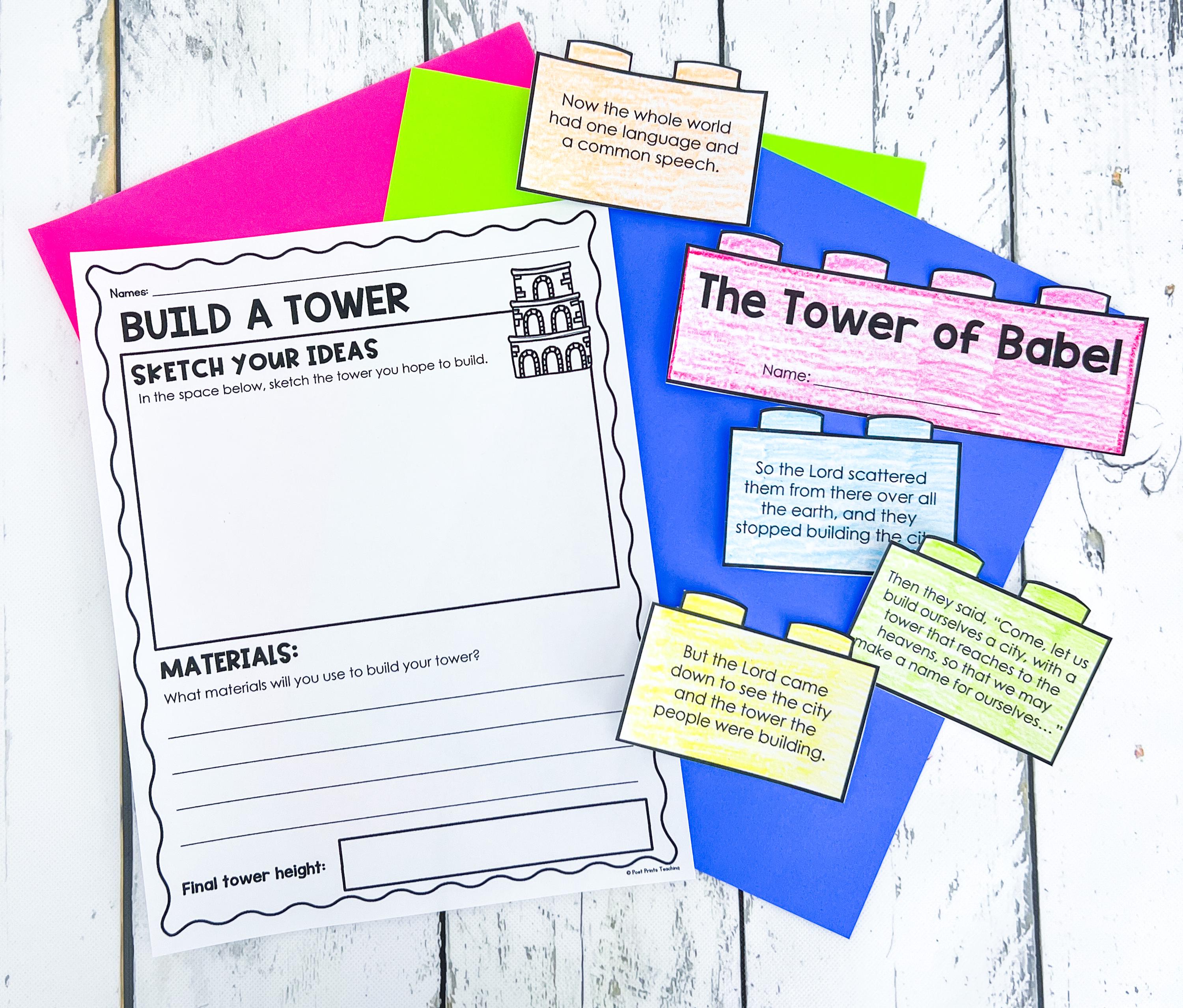 The Tower of Babel Printable Bible Lesson for Bigger Kids in 1st, 2nd ...