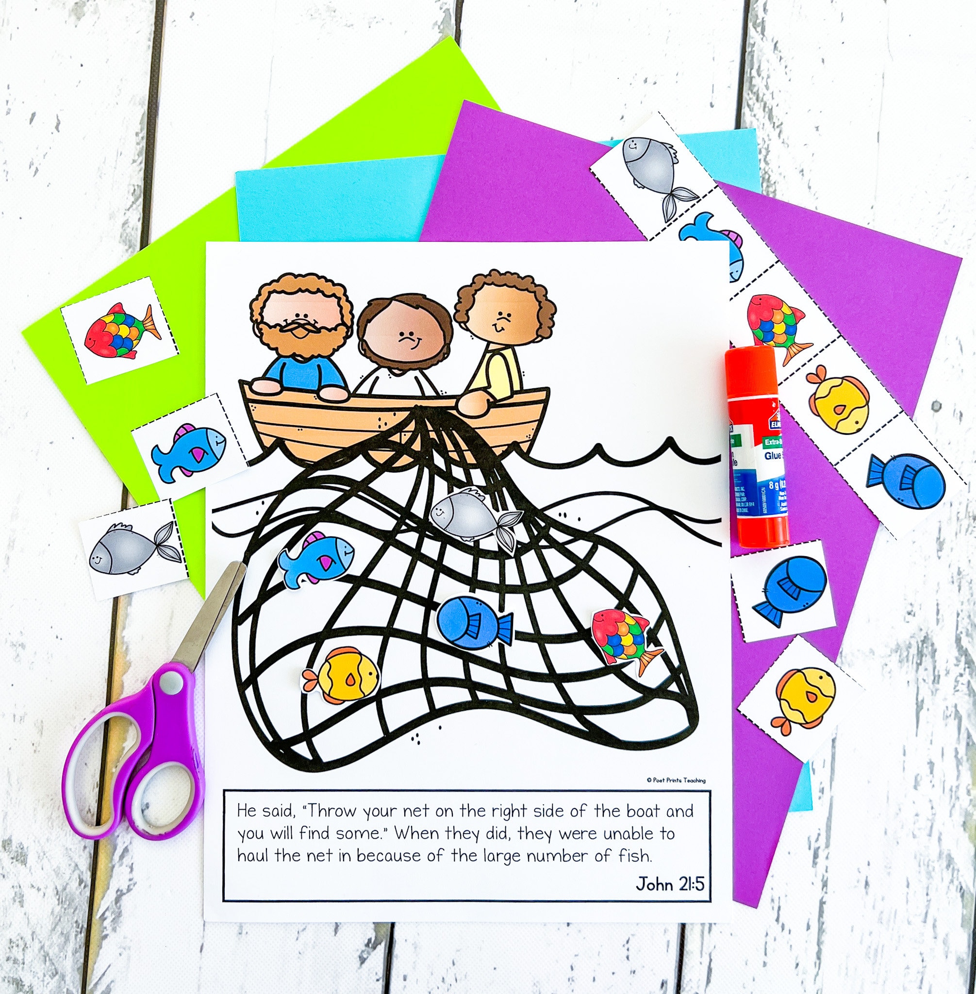 Miracles of Jesus for Preschool, A Miracle Catch of Fish, Printable ...