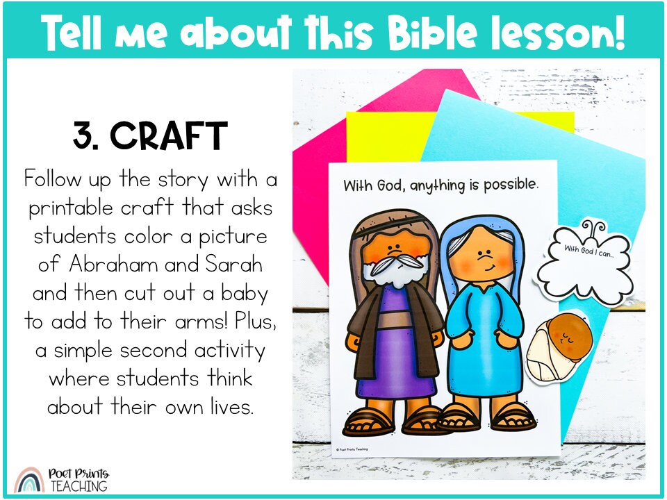 Preschool Bible Lesson About Abraham and Sarah , Printable Craft for ...