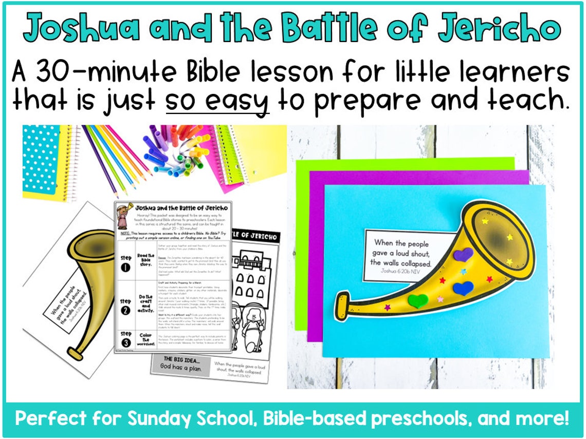 Joshua and the Battle of Jericho Preschool Bible Lesson, Printable ...