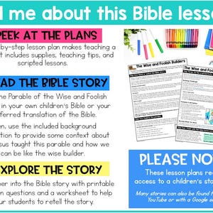 Wise and Foolish Builders Bible Lesson: Printable Craft & Activity ...