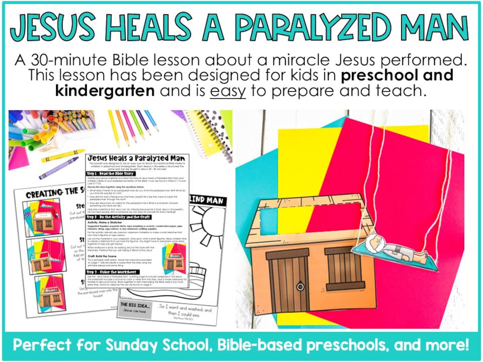 Jesus Heals a Paralyzed Man, Printable Bible Craft and Lesson About ...