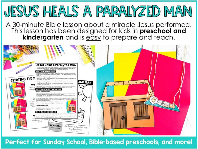 Jesus Heals a Paralyzed Man, Printable Bible Craft and Lesson About ...