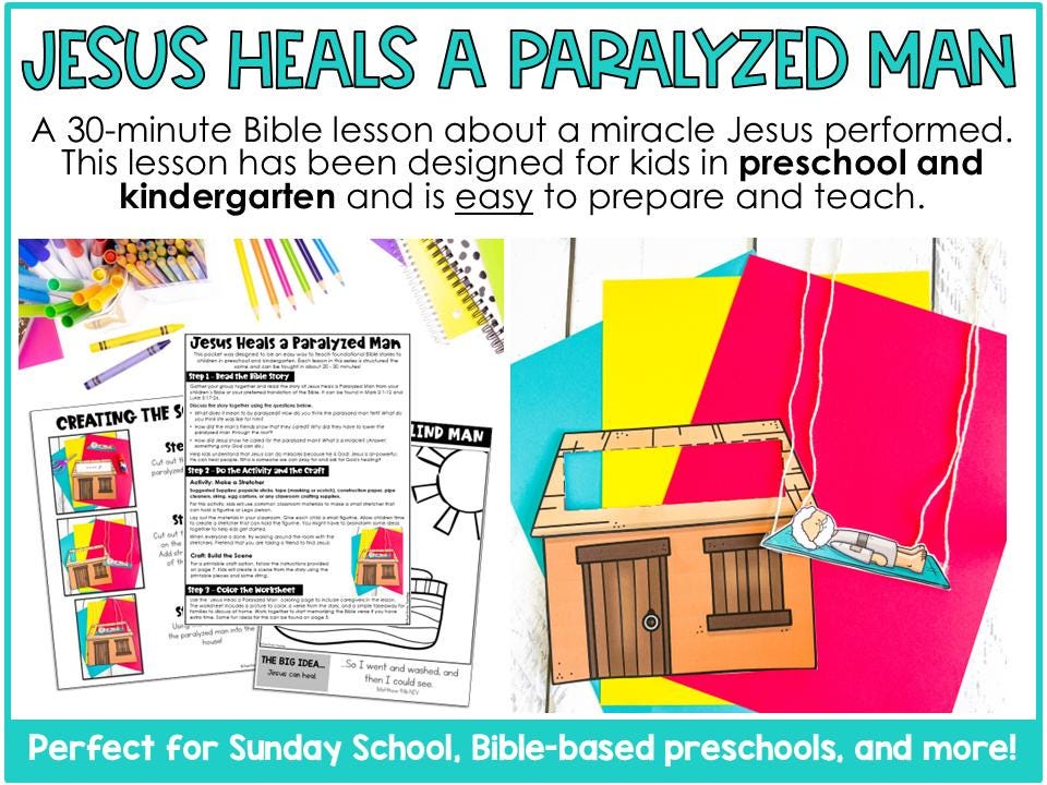 Jesus Heals a Paralyzed Man, Printable Bible Craft and Lesson About ...