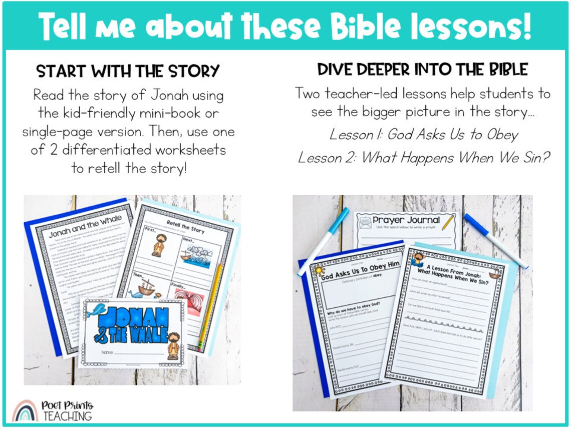 Jonah and the Whale Bible Lessons and Craft, Printable Sunday School ...
