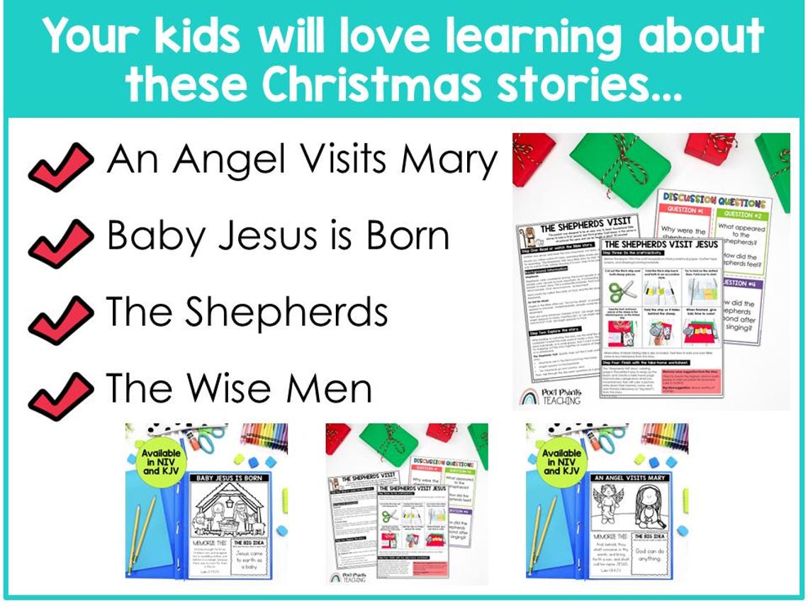 Christmas Bible Lessons and Crafts for Kids, Nativity (PDF Digital ...
