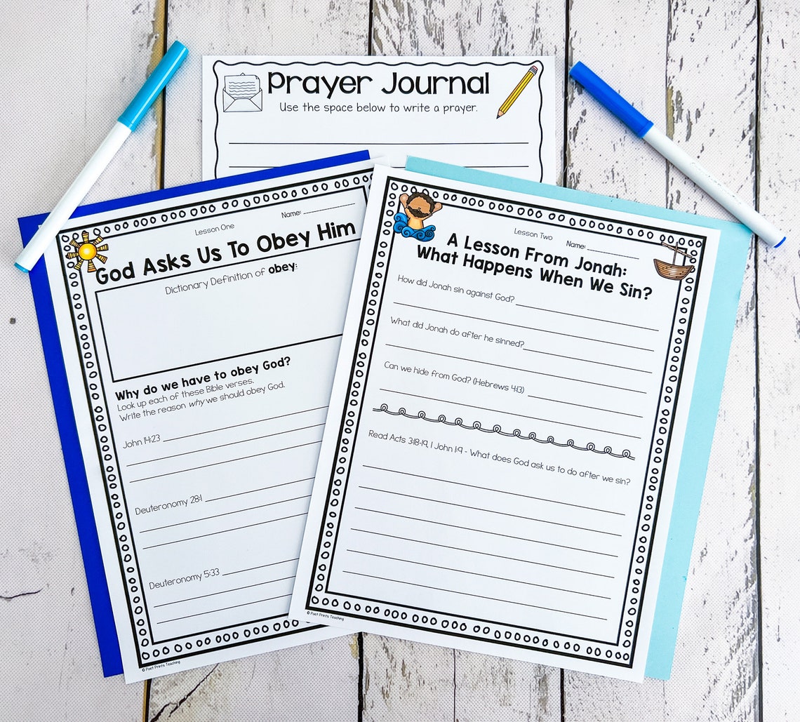 Jonah and the Whale Bible Lessons and Craft, Printable Sunday School ...