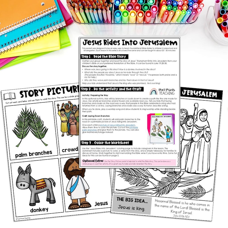 Palm Sunday, Preschool Bible Lesson and Printable Craft for Easter ...