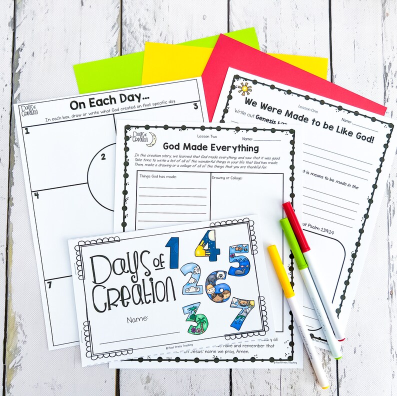 Days of Creation Craft Bible Lessons and Craft, Printable Sunday School ...