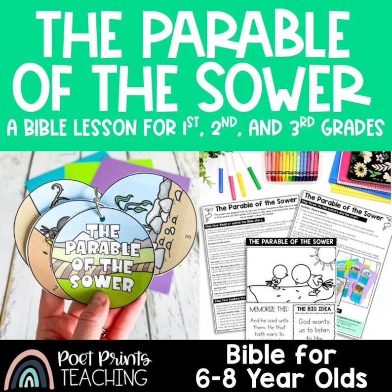 The Parable of the Sower Bible Lesson, Printable Bible Story Craft and ...