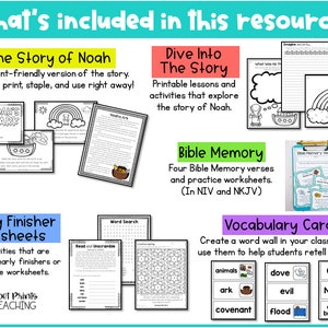 Noah's Ark Bible Lessons and Craft, Printable Sunday School Activity ...