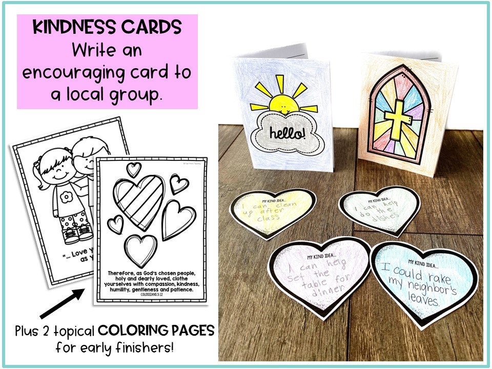 Kindness Bible Lessons for Kids, Bible Based Character Education Sunday ...