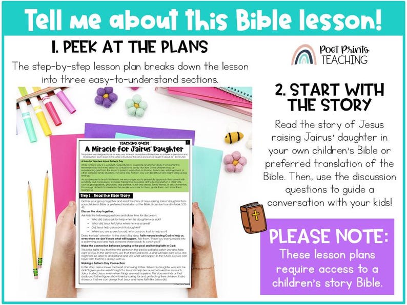 Father's Day Bible Lesson for Preschool: Jesus Raises Jairus' Daughter ...
