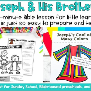 Preschool Bible Craft, Joseph's Colorful Coat, Printable Bible Lesson ...