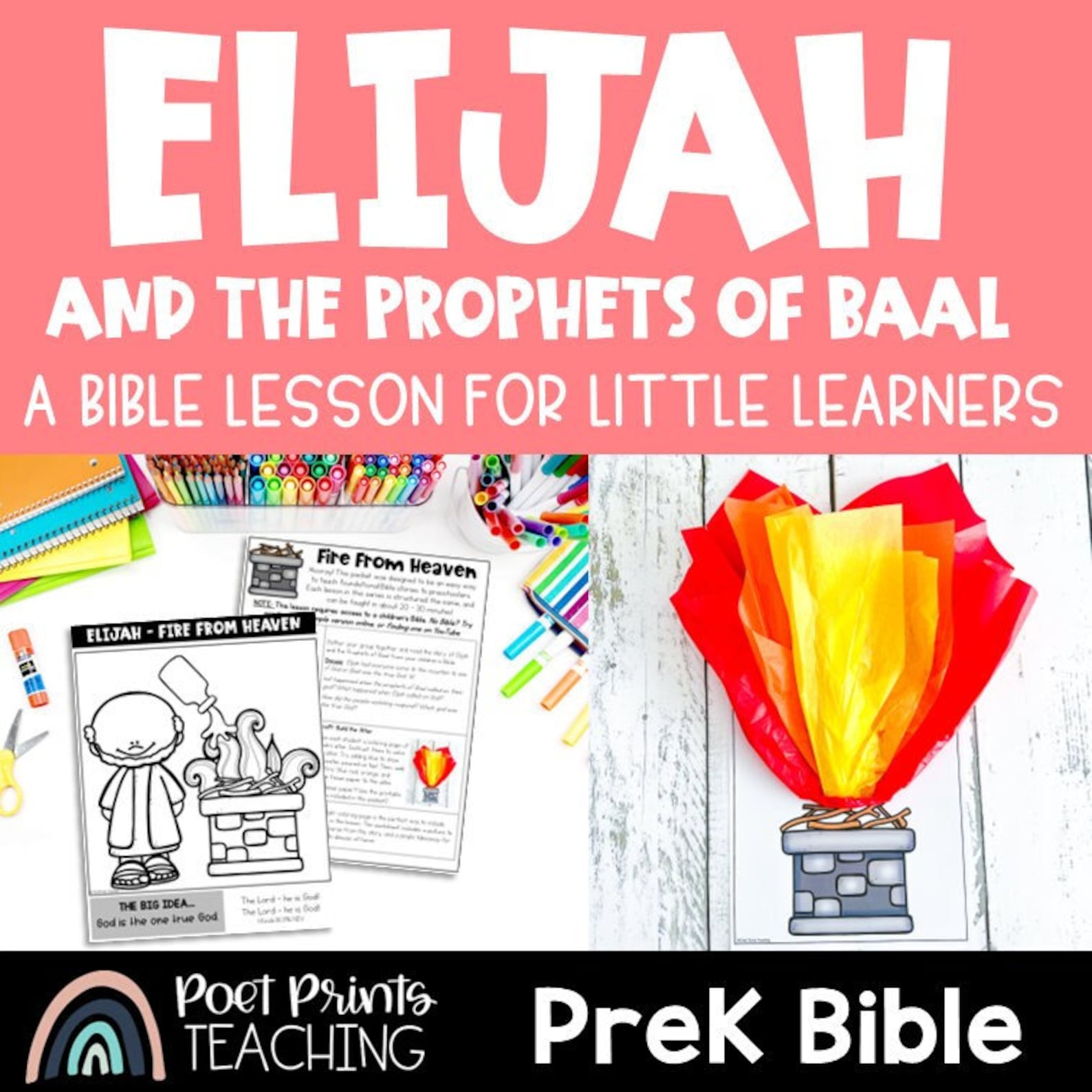 Elijah Bible Lesson, Printable Activities for Prek Sunday School and ...
