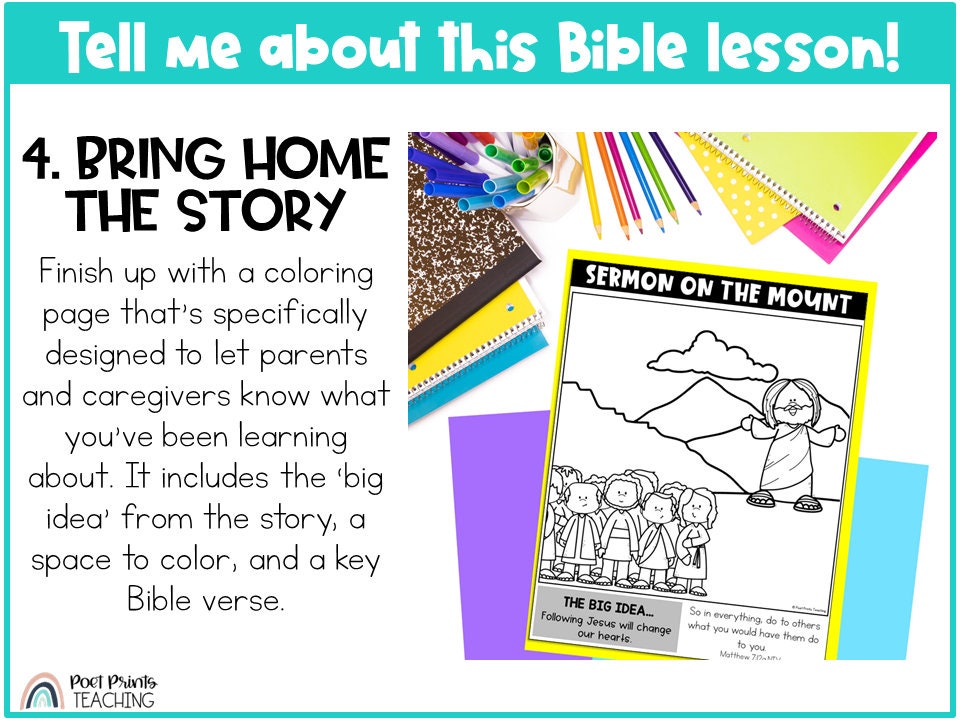 Sermon on the Mount, Jesus Teaches About Love, Printable Bible Craft ...