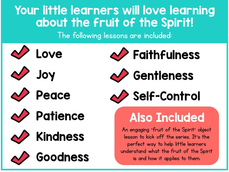 Fruit of the Spirit Bible Lesson for Kids, 9 Printable Bible Crafts and ...